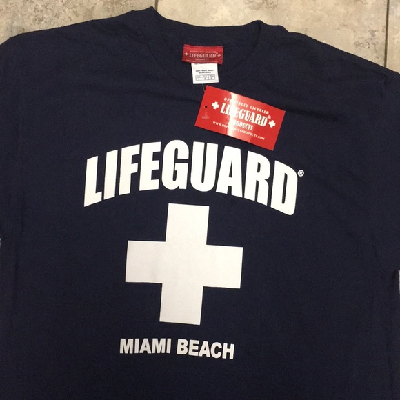 Lifeguard Products | Shirts | Lifeguard Miami Beach L Navy Blue Nwt ...